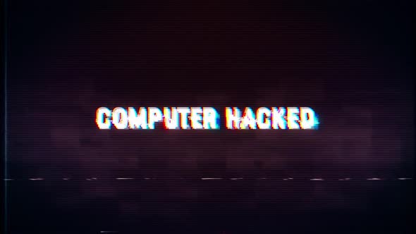 Computer Hacked text with glitch retro effect, Motion Graphics | VideoHive