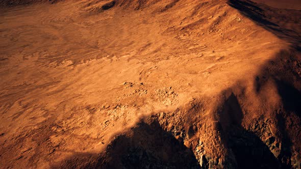 Fictional Mars Soil Aerial View of Martian Desert, Motion Graphics