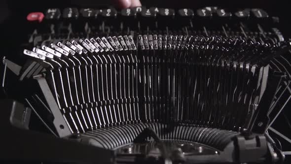 Script Writer on a Typewriter Writes a Screenplay for the Film, Stock ...