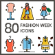 80 Fashion Week Icons | Aesthetics Series, Icons | GraphicRiver
