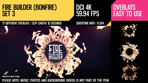 Fire Builder (Bonfire 4K Set 3), Motion Graphics | VideoHive
