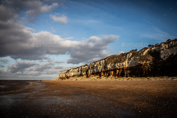 Hunstanton beach and cliffs, United Kingdom Stock Photo by andrisbarbans