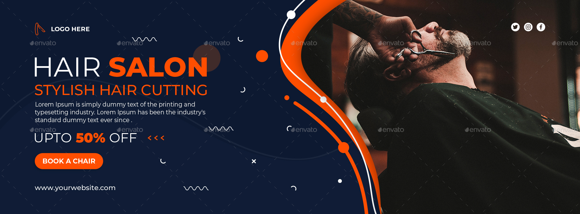 Barbershop Facebook Cover & Web Banner, Web Elements | GraphicRiver