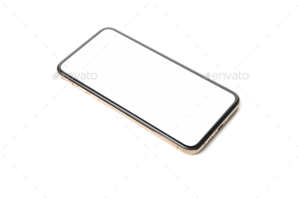 Phone with empty screen isolated on white background Stock Photo by ...