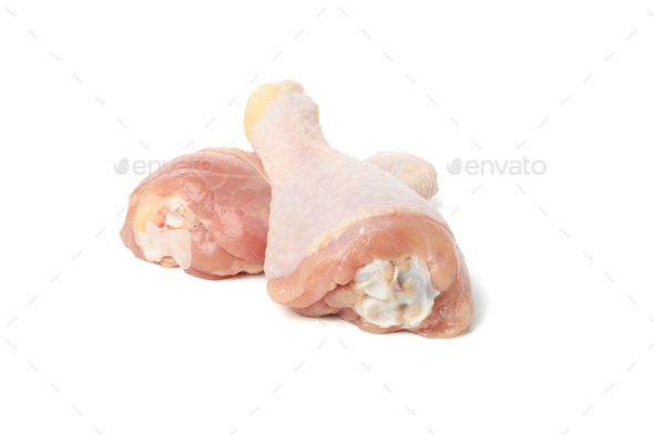 Raw chicken meat isolated on white background Stock Photo by AtlasComposer