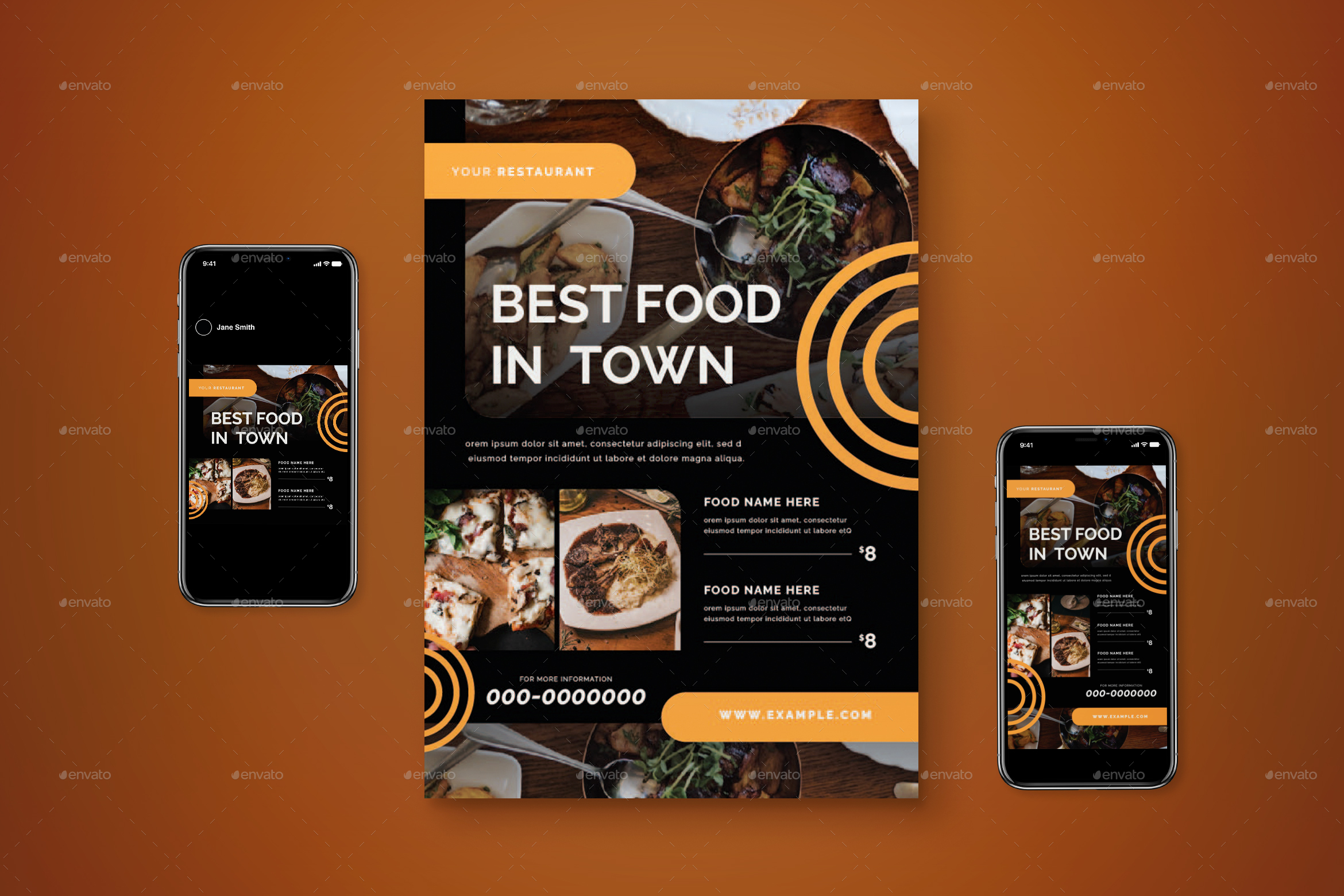 Restaurant Menu Promotion Flyer Set, Print Templates | GraphicRiver