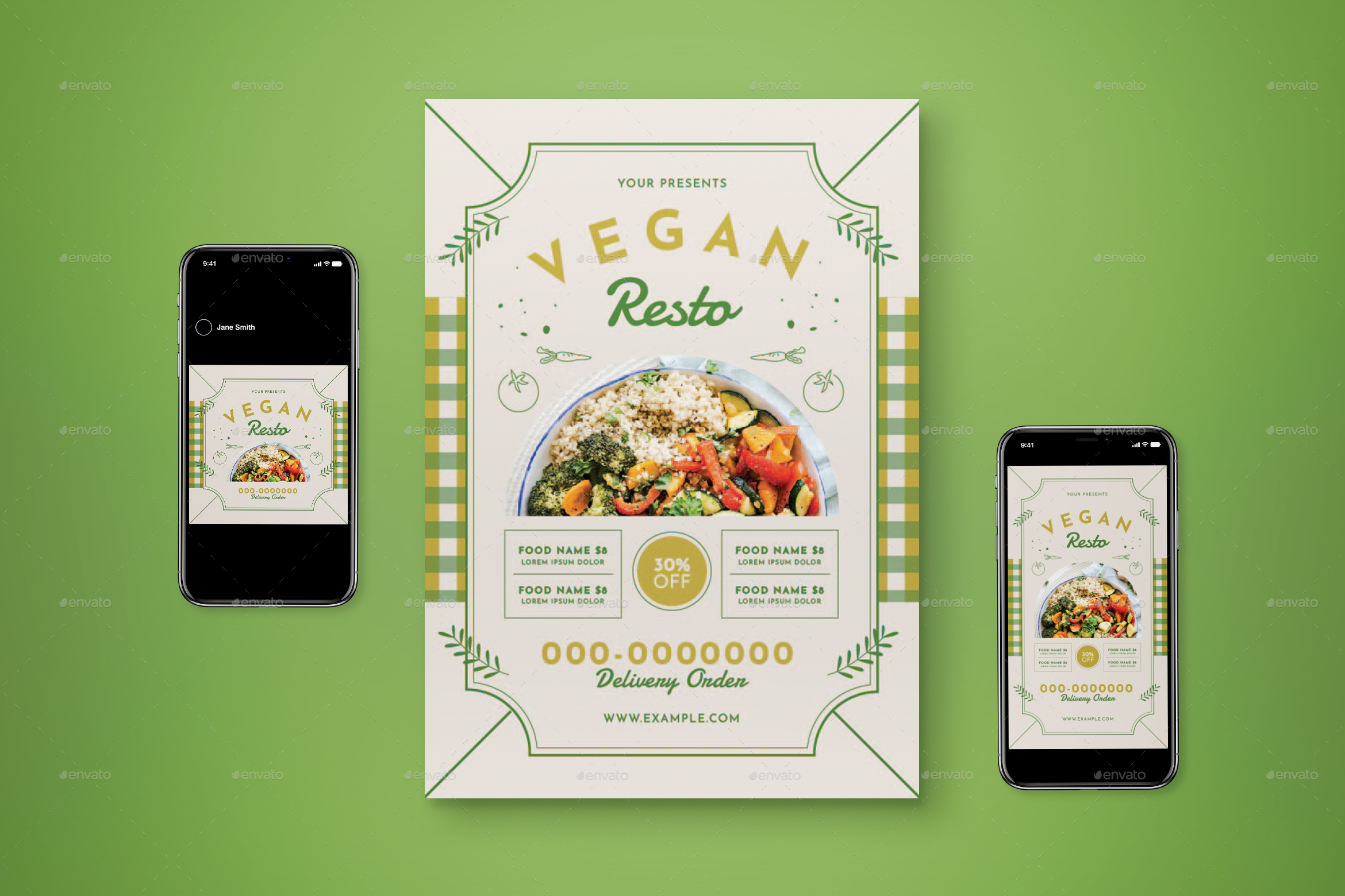 Vegan Menu Promotion Flyer Set, Print Templates | GraphicRiver