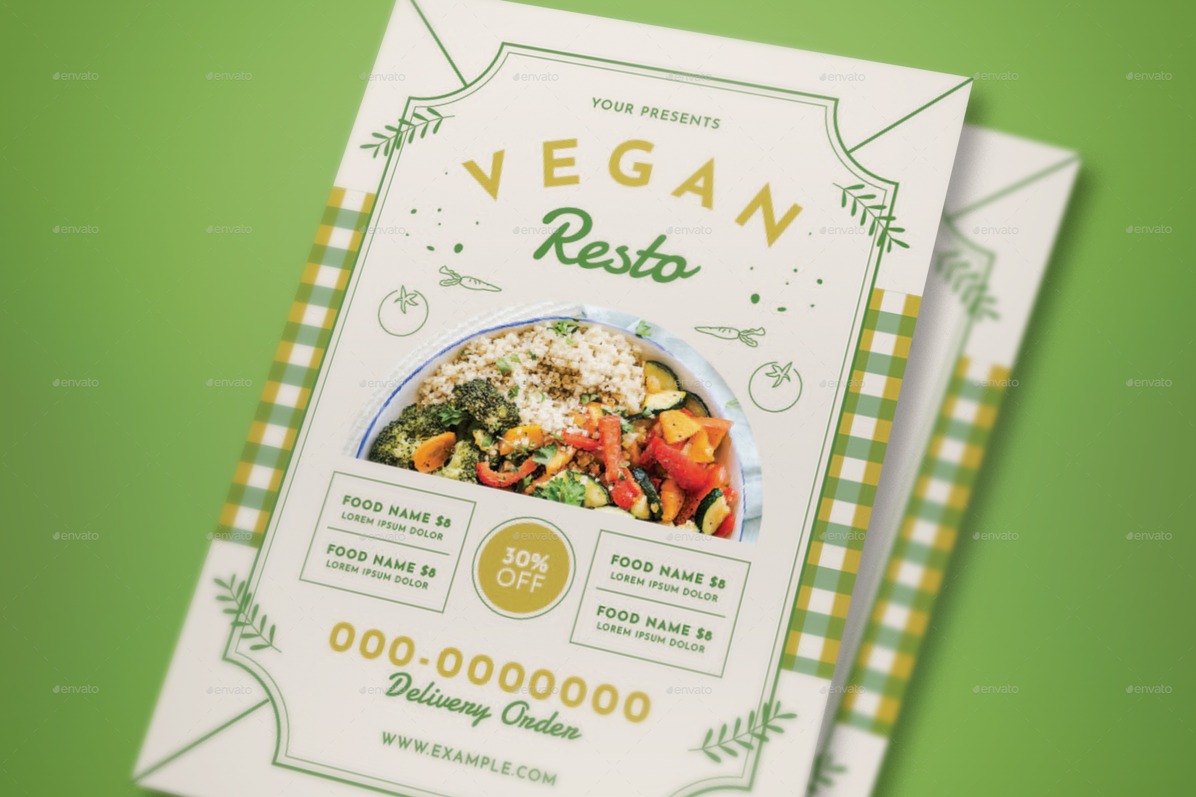 Vegan Menu Promotion Flyer Set, Print Templates | GraphicRiver