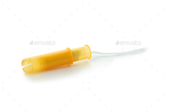 One unused tampon isolated on white background Stock Photo by AtlasComposer