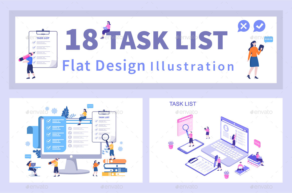 18 Task List Vector Illustration, Vectors | GraphicRiver
