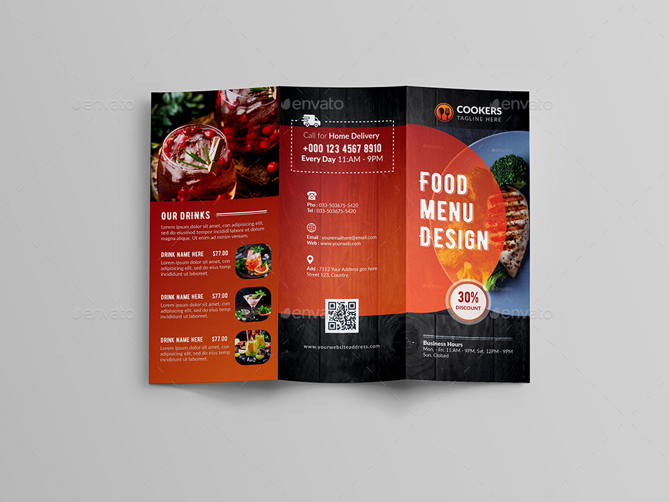 Food Trifold Brochure, Print Templates | GraphicRiver