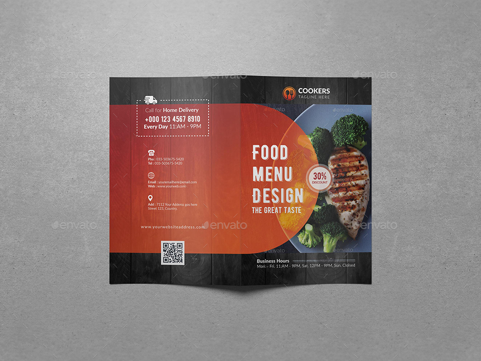 Food Bifold Brochure, Print Templates | GraphicRiver