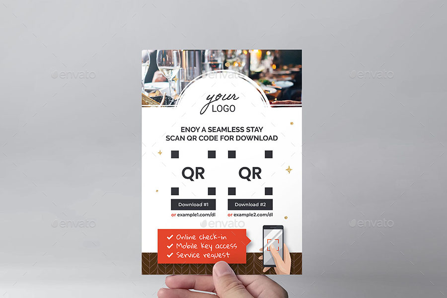 QR Code / Contact Flyer for Restaurant Vol.4, Print Templates ...