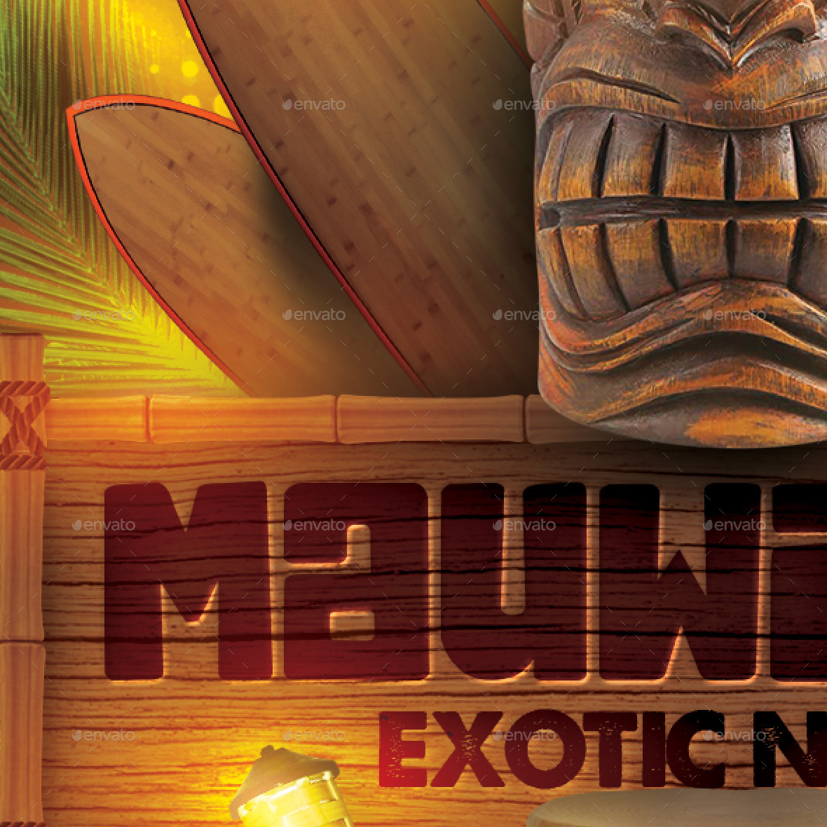 Tiki Bar Luau Party Flyer, Print Templates | GraphicRiver