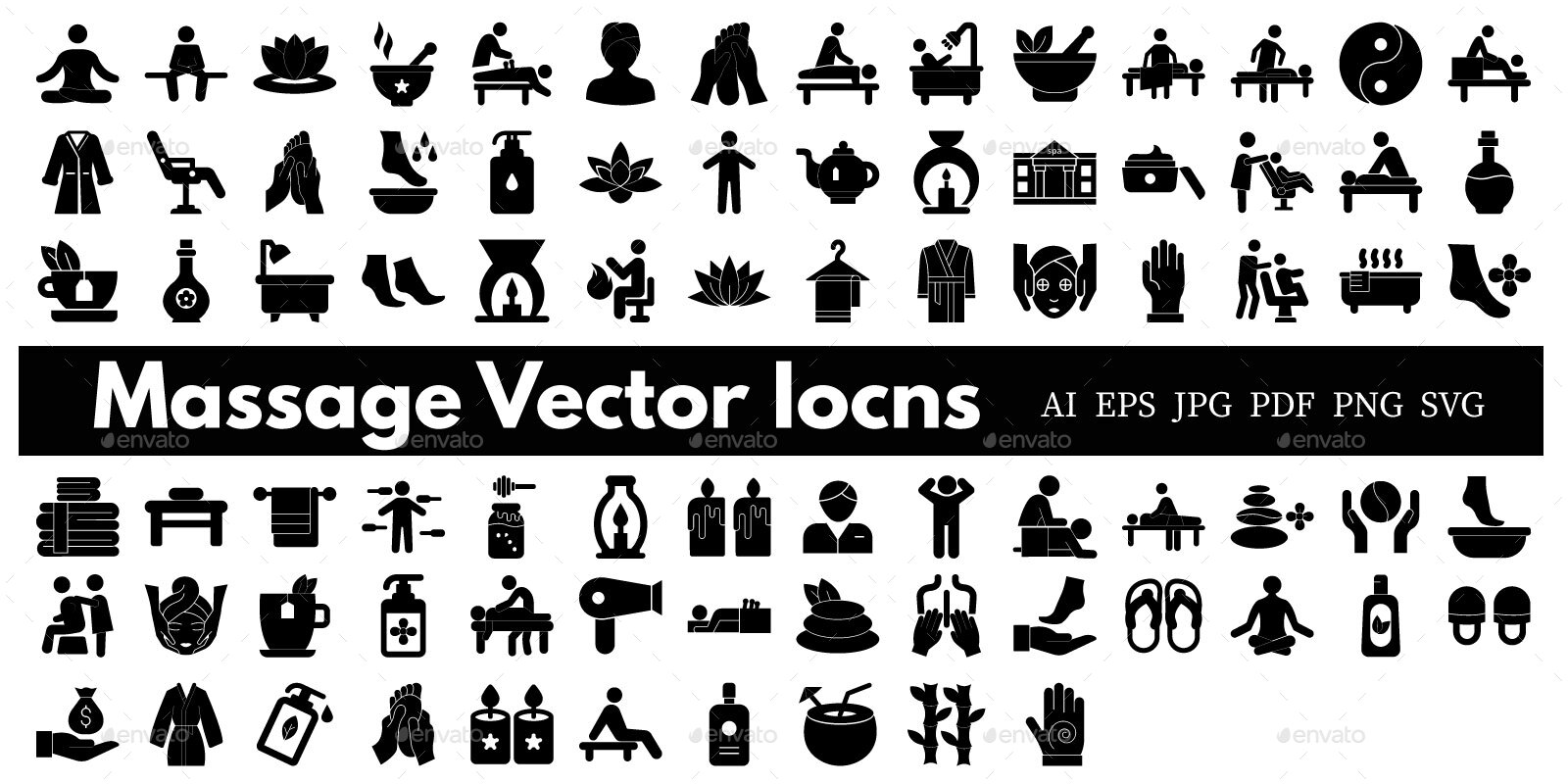 Massage Icon Pack, Icons | GraphicRiver