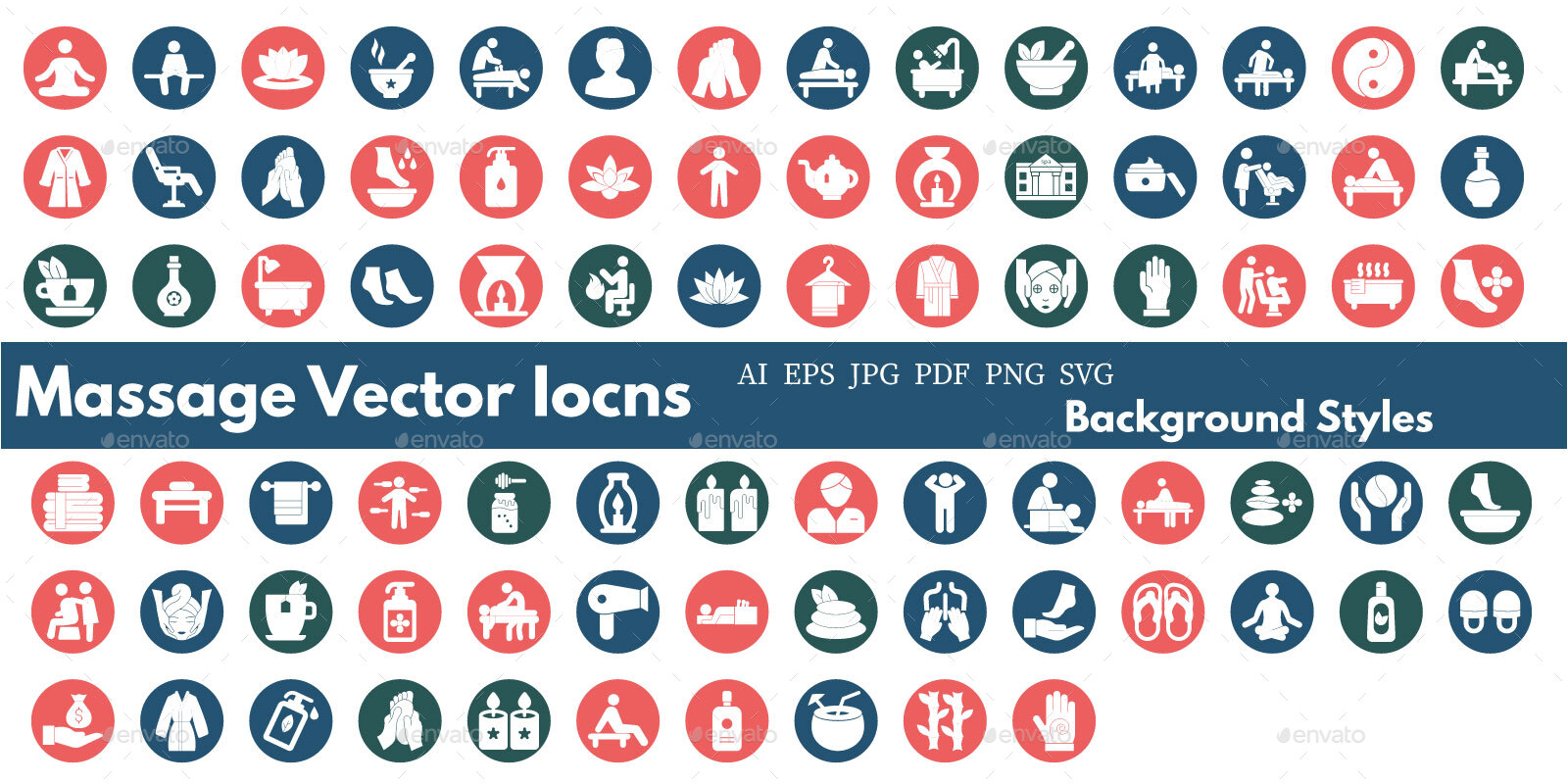 Massage Icon Pack, Icons | GraphicRiver