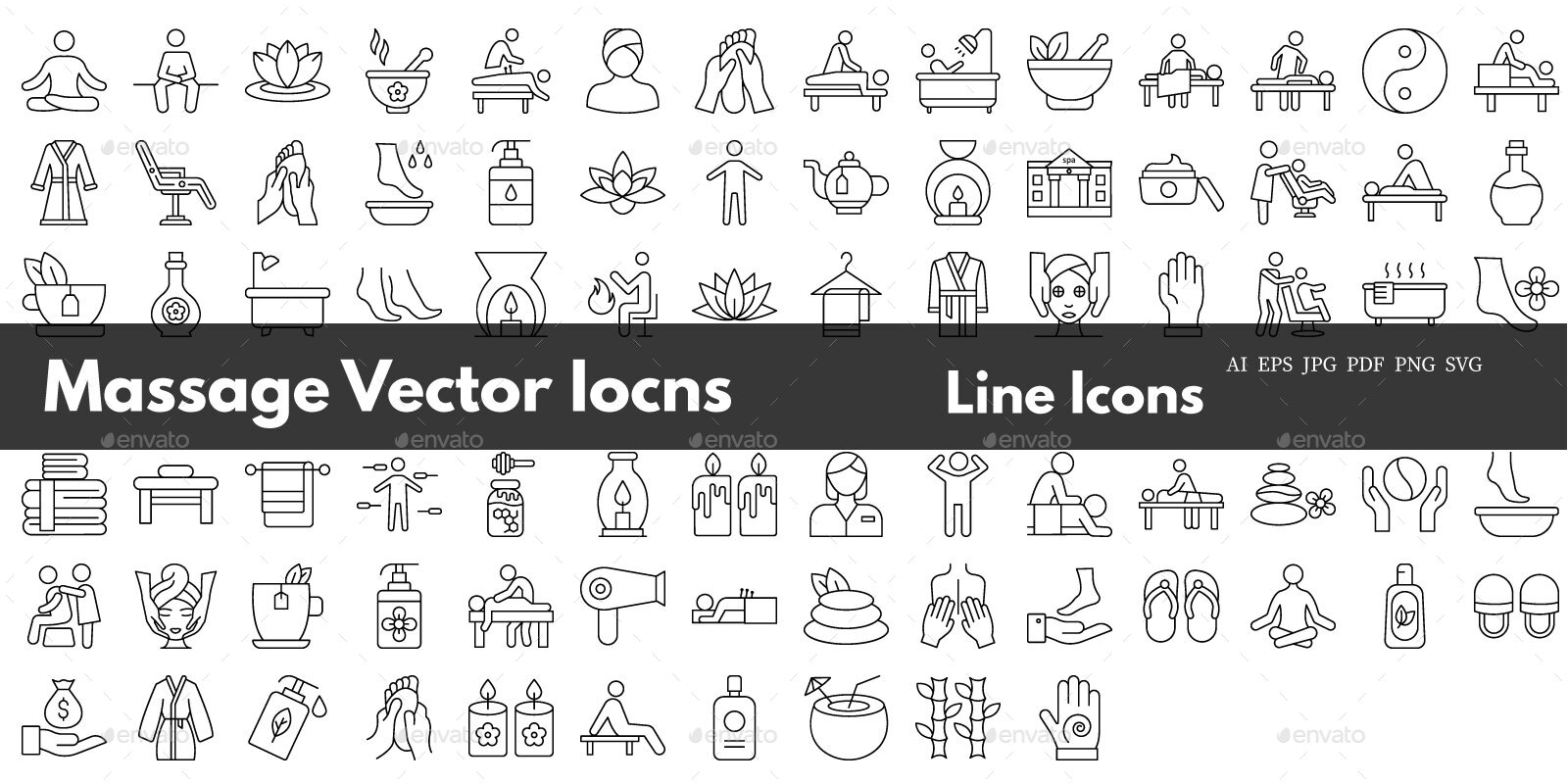 Massage Icon Pack, Icons | GraphicRiver