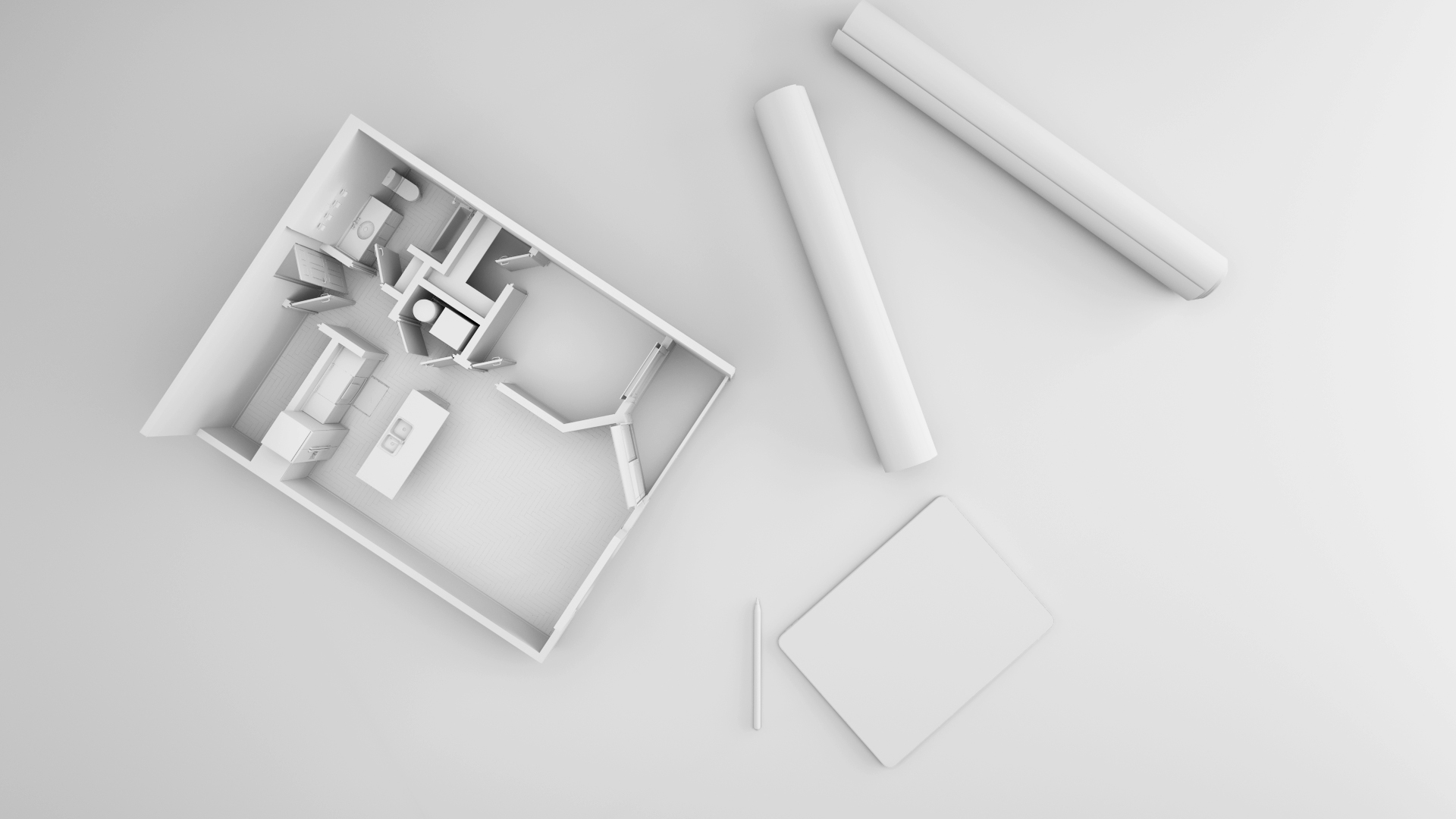 house 3d model with architecture drawing sheet by STUDIO_09 | 3DOcean