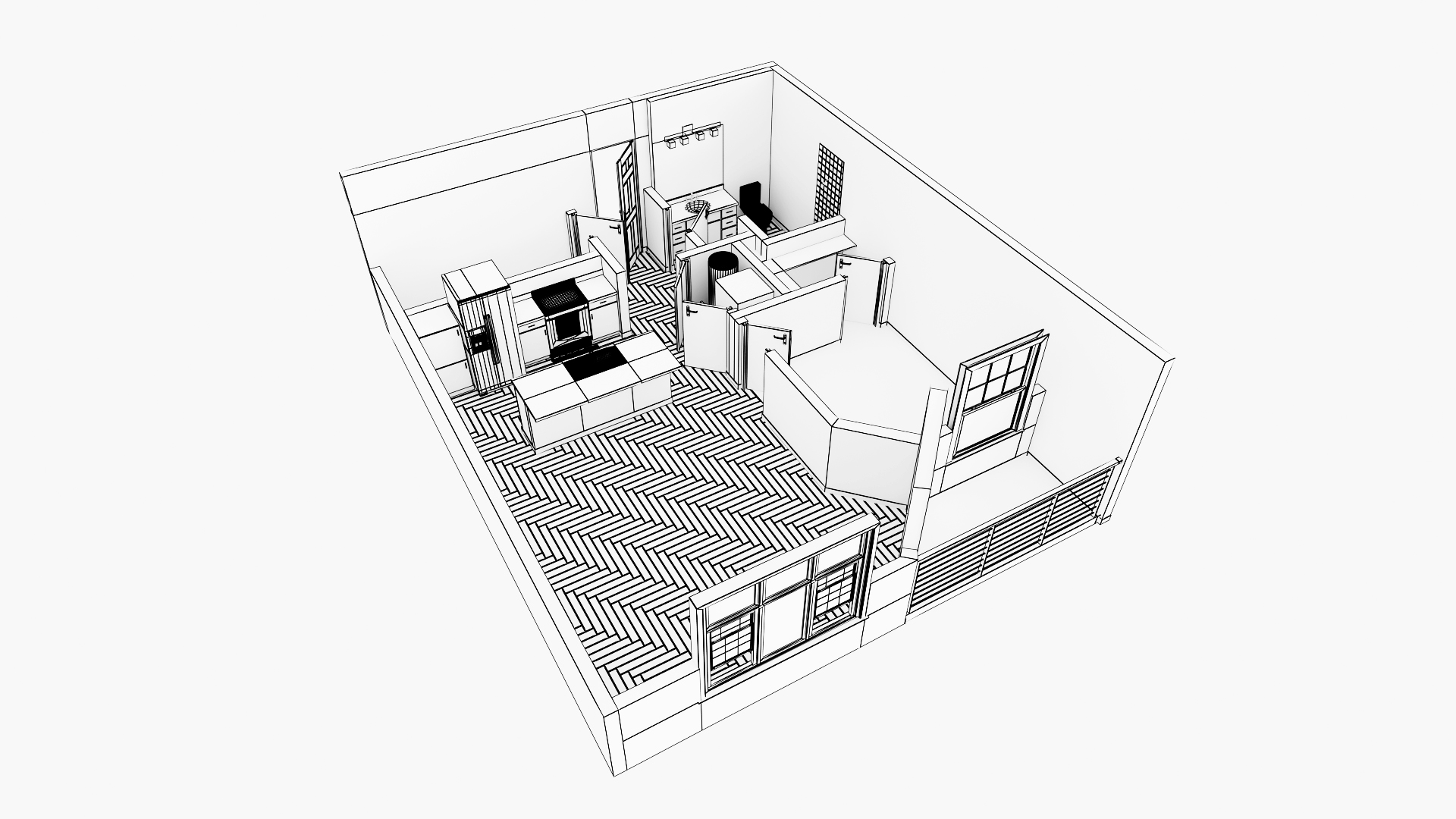 house 3d model with architecture drawing sheet by STUDIO_09 | 3DOcean