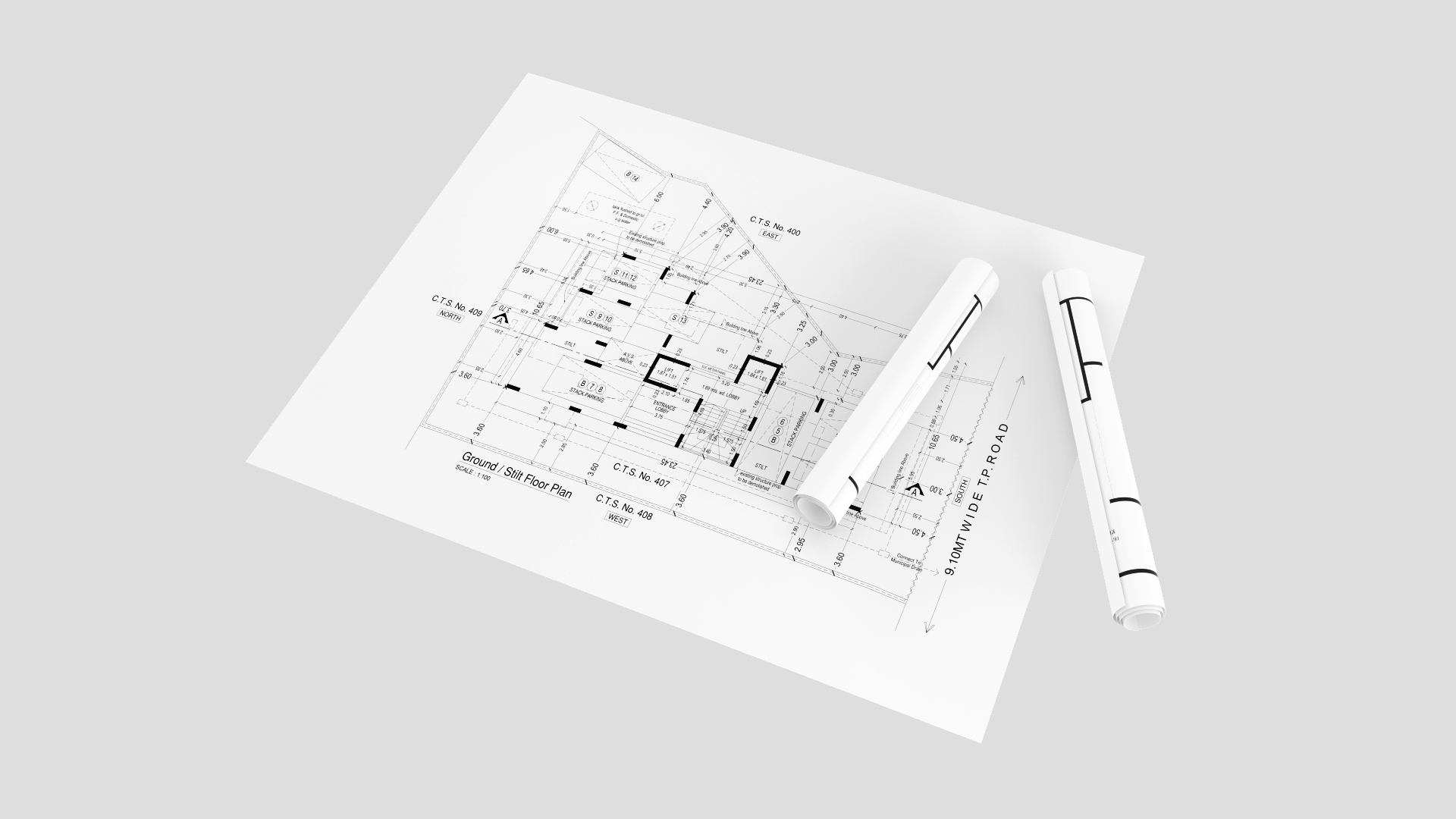 house 3d model with architecture drawing sheet by STUDIO_09 | 3DOcean