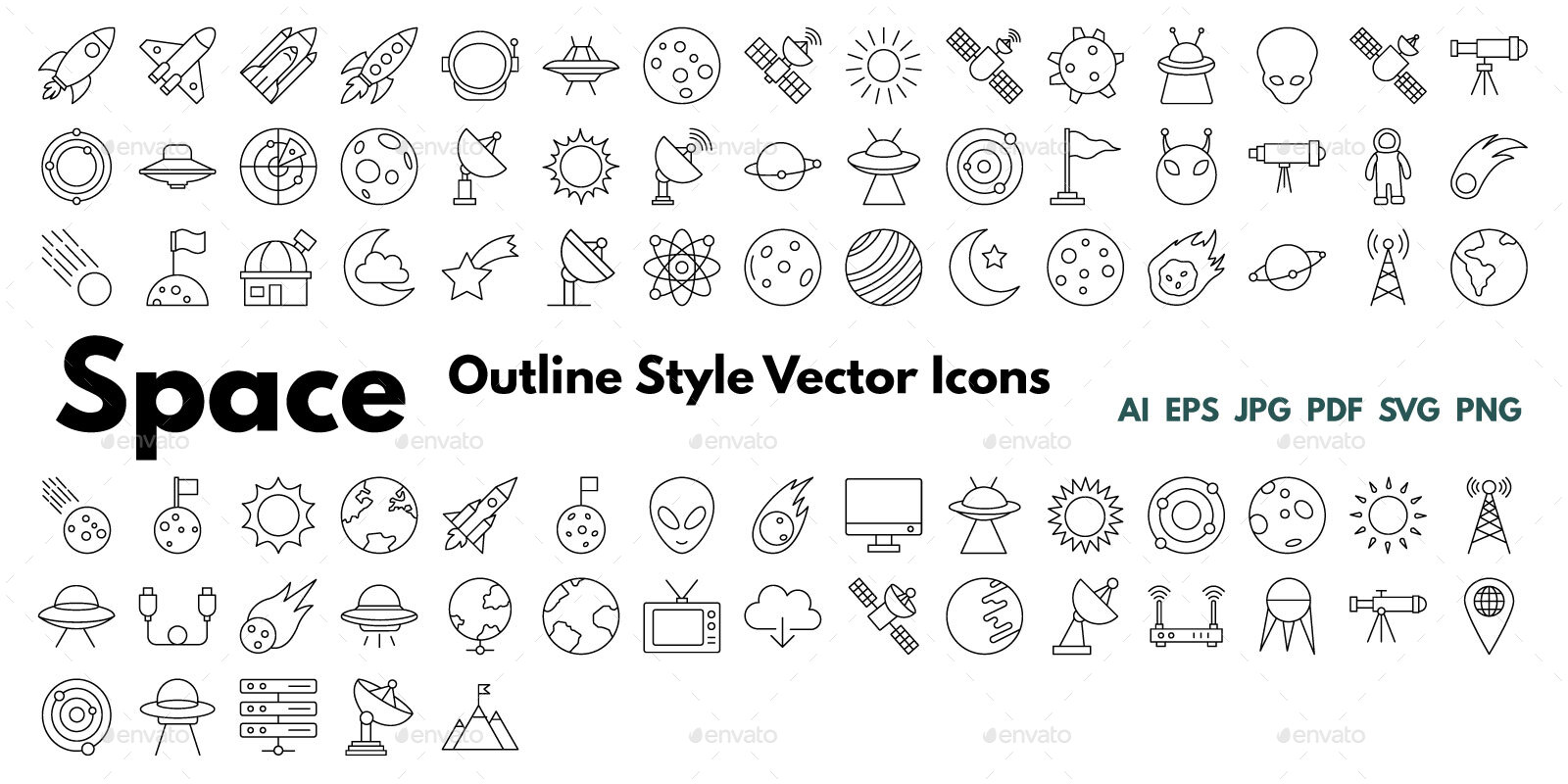 Space Icon Pack, Icons | GraphicRiver
