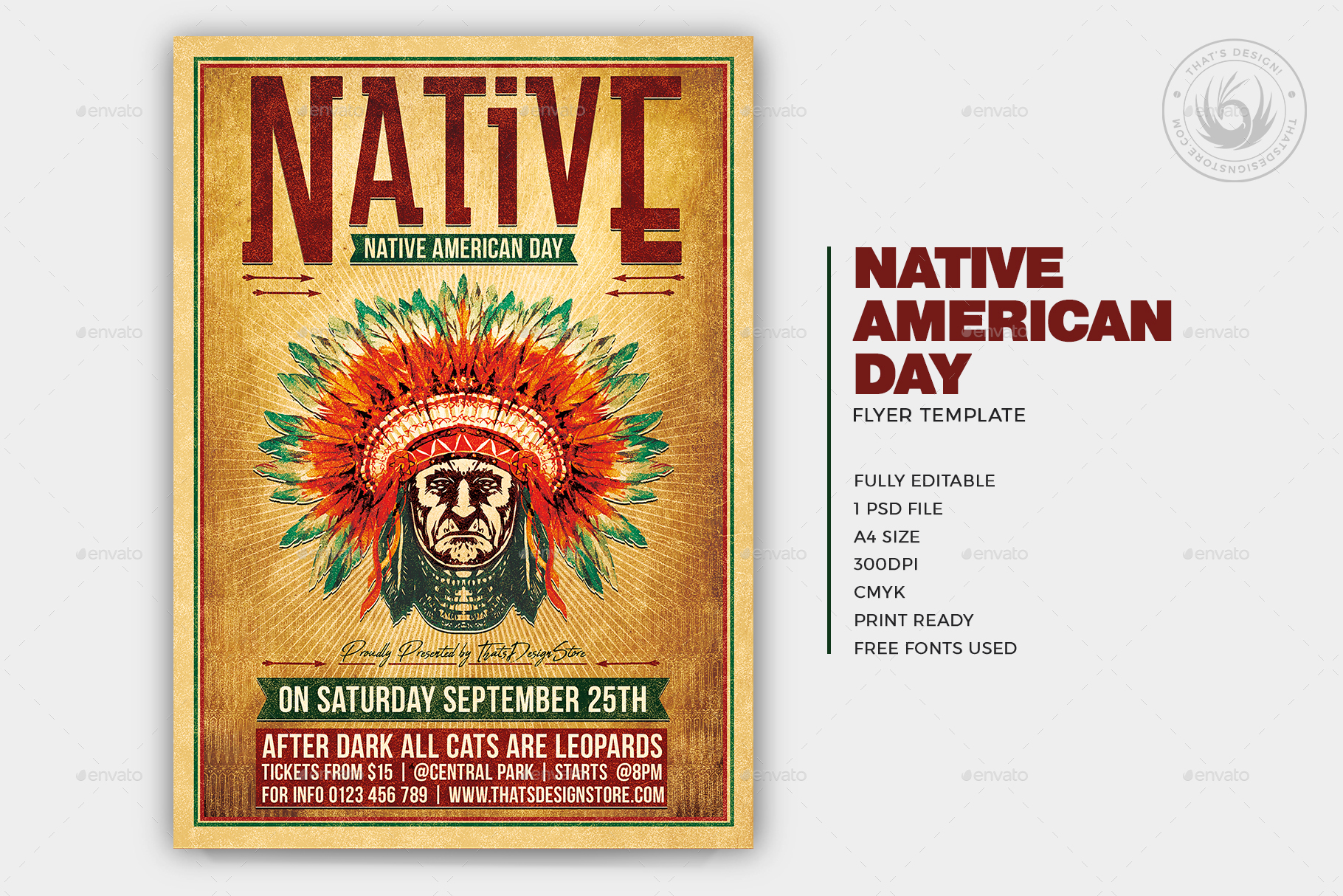 Native American Day Flyer Template V1, Print Templates | GraphicRiver