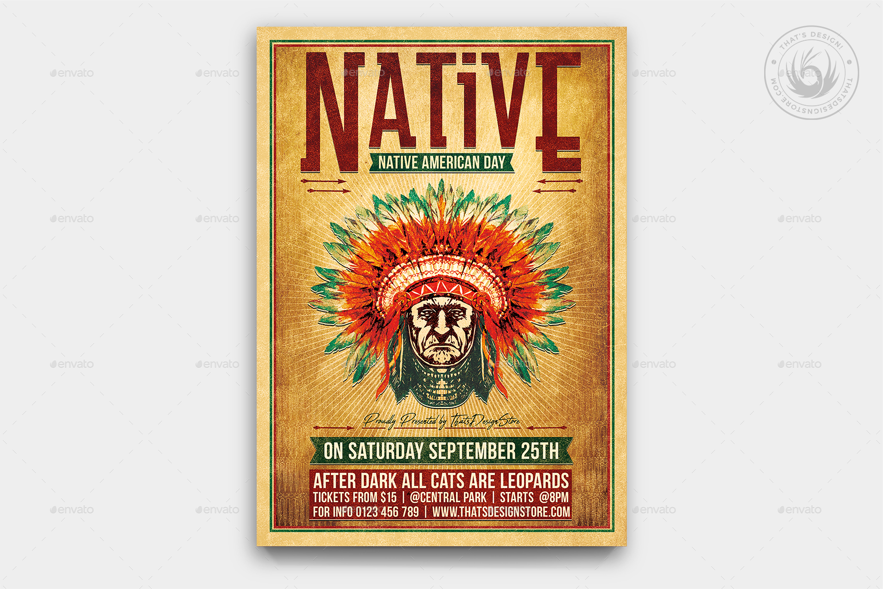 Native American Day Flyer Template V1, Print Templates | GraphicRiver