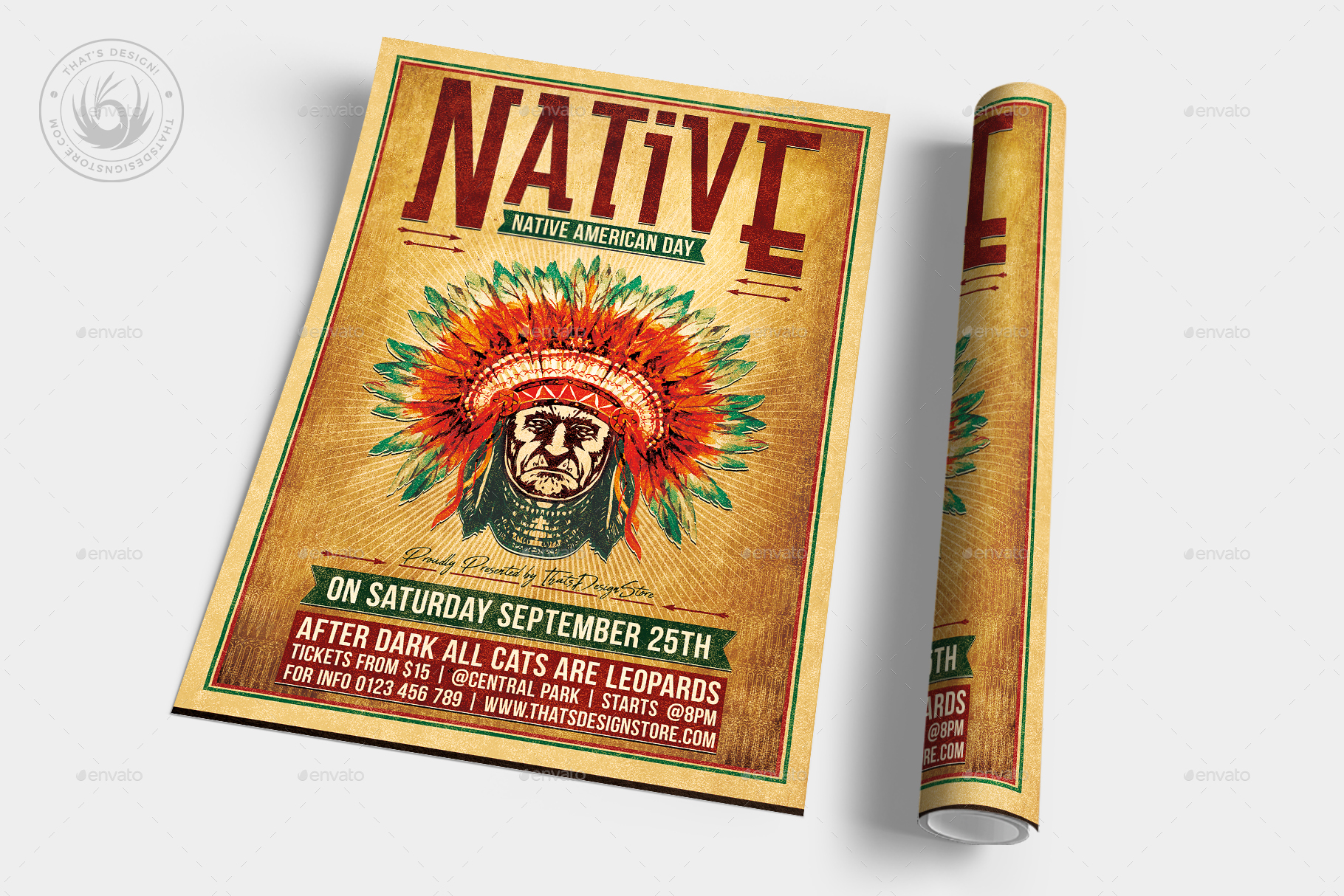 Native American Day Flyer Template V1, Print Templates | GraphicRiver