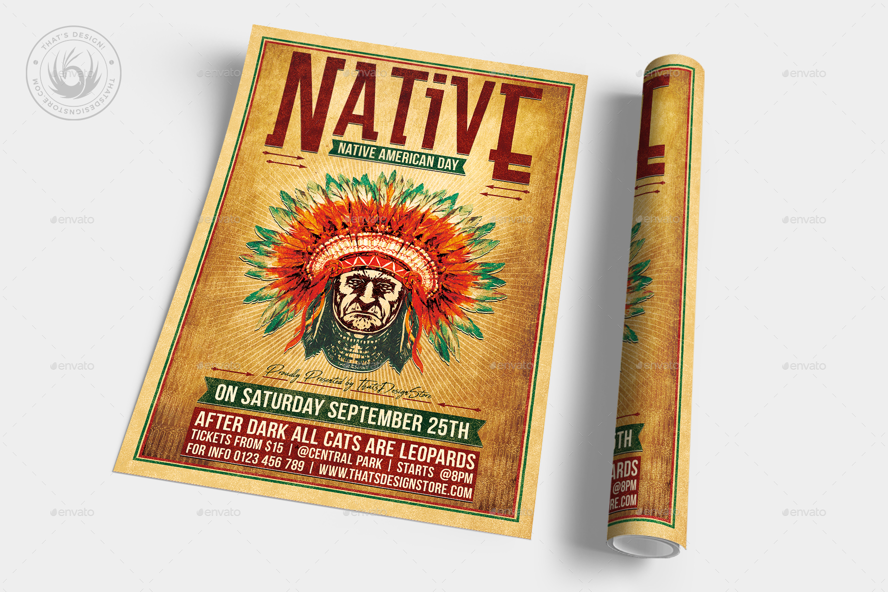 Native American Day Flyer Template V1, Print Templates | GraphicRiver