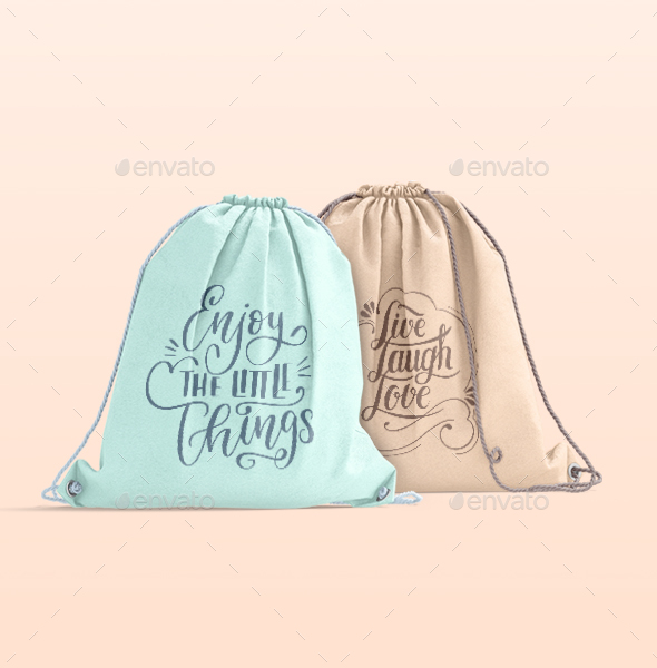 Drawstring Backpack Mockup, Graphics | GraphicRiver