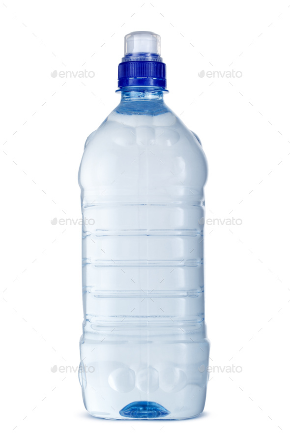 Small bottle of mineral water in plastic isolated on white Stock Photo ...