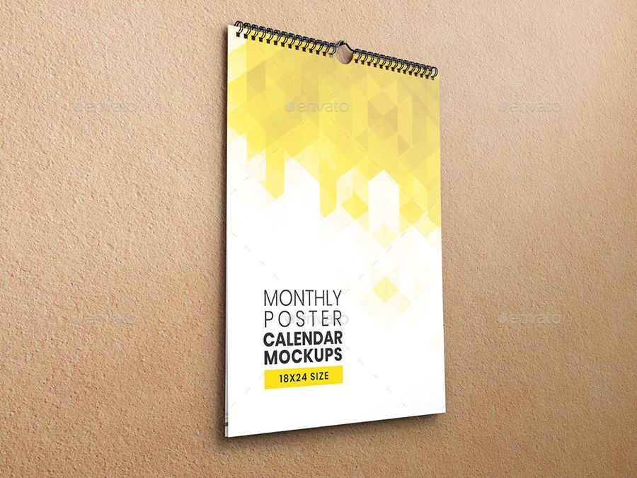 Monthly Poster Calendar Mockups 18×24 Size, Graphics | GraphicRiver