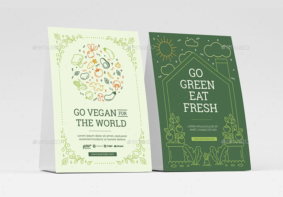 Ornate Vegan Flyer Templates Pack, Print Templates | GraphicRiver