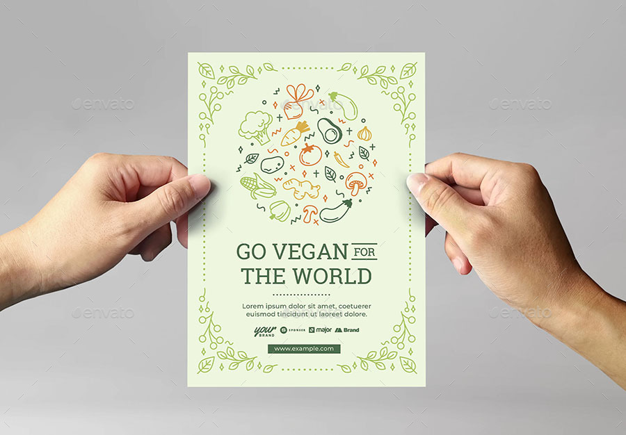 Ornate Vegan Flyer Templates Pack, Print Templates | GraphicRiver