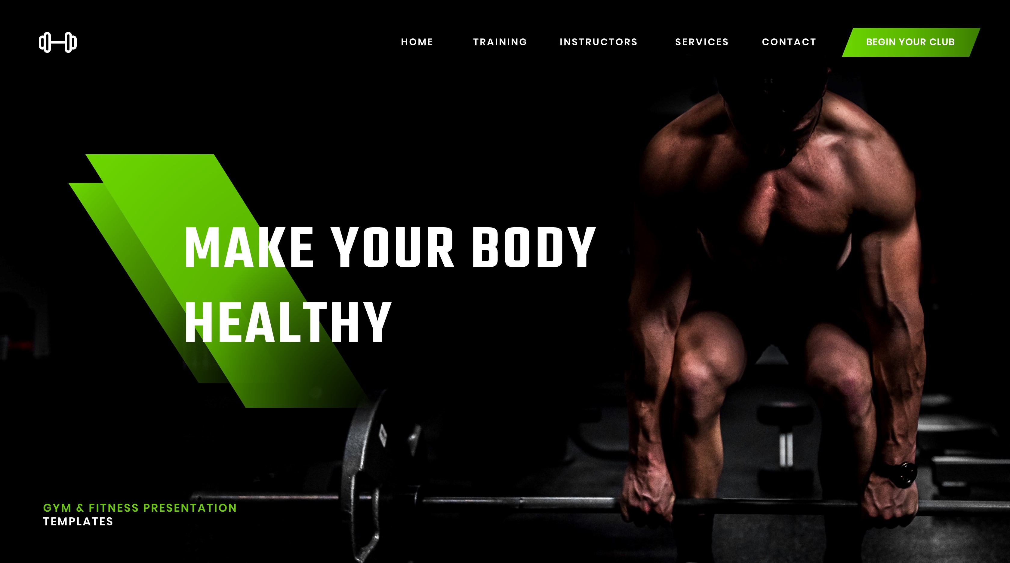 Workout - GYM, Fitness & Sports PowerPoint Template, Presentation Templates