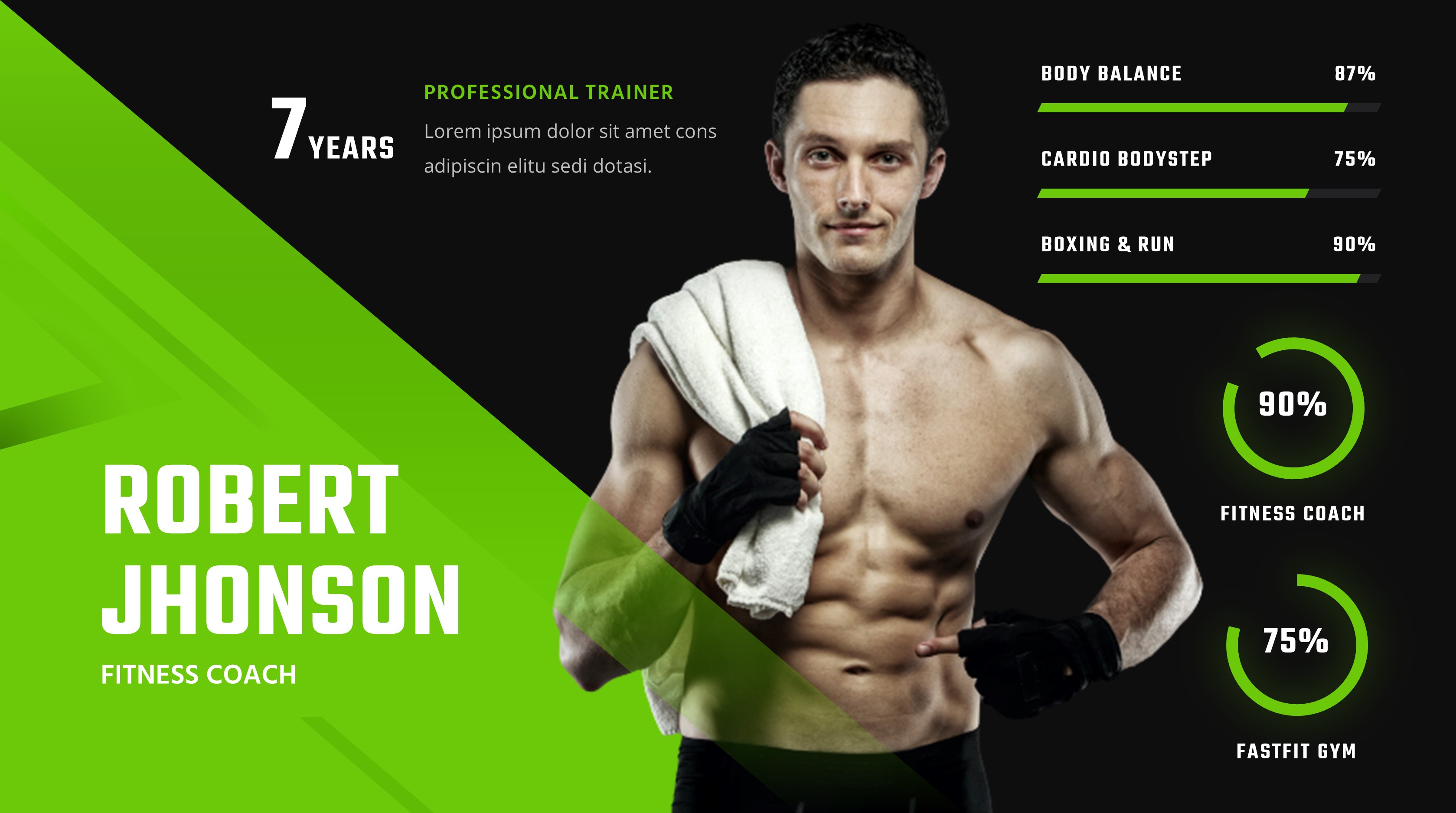 Workout - GYM, Fitness & Sports PowerPoint Template, Presentation Templates