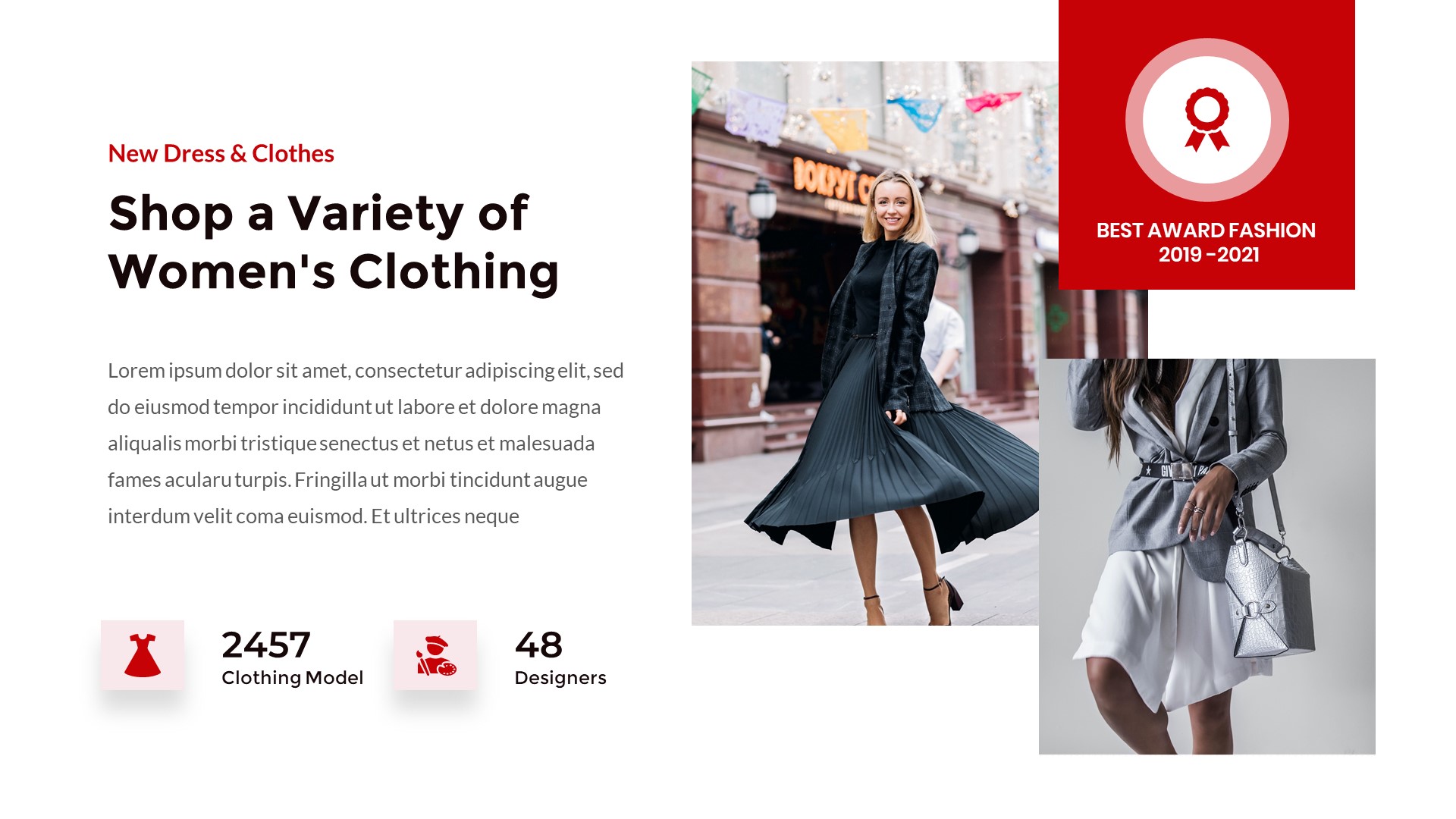 Ladies - Fashion & Clothing Google Slides Template, Presentation Templates