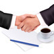 Handshake over paper and pen, Vectors | GraphicRiver