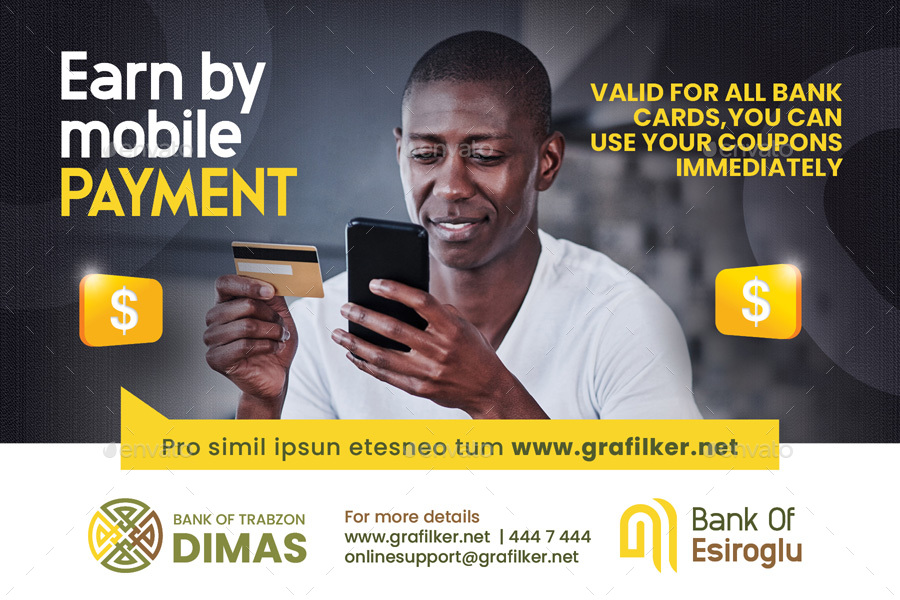 Mobile Payment Postcard Templates, Print Templates | GraphicRiver