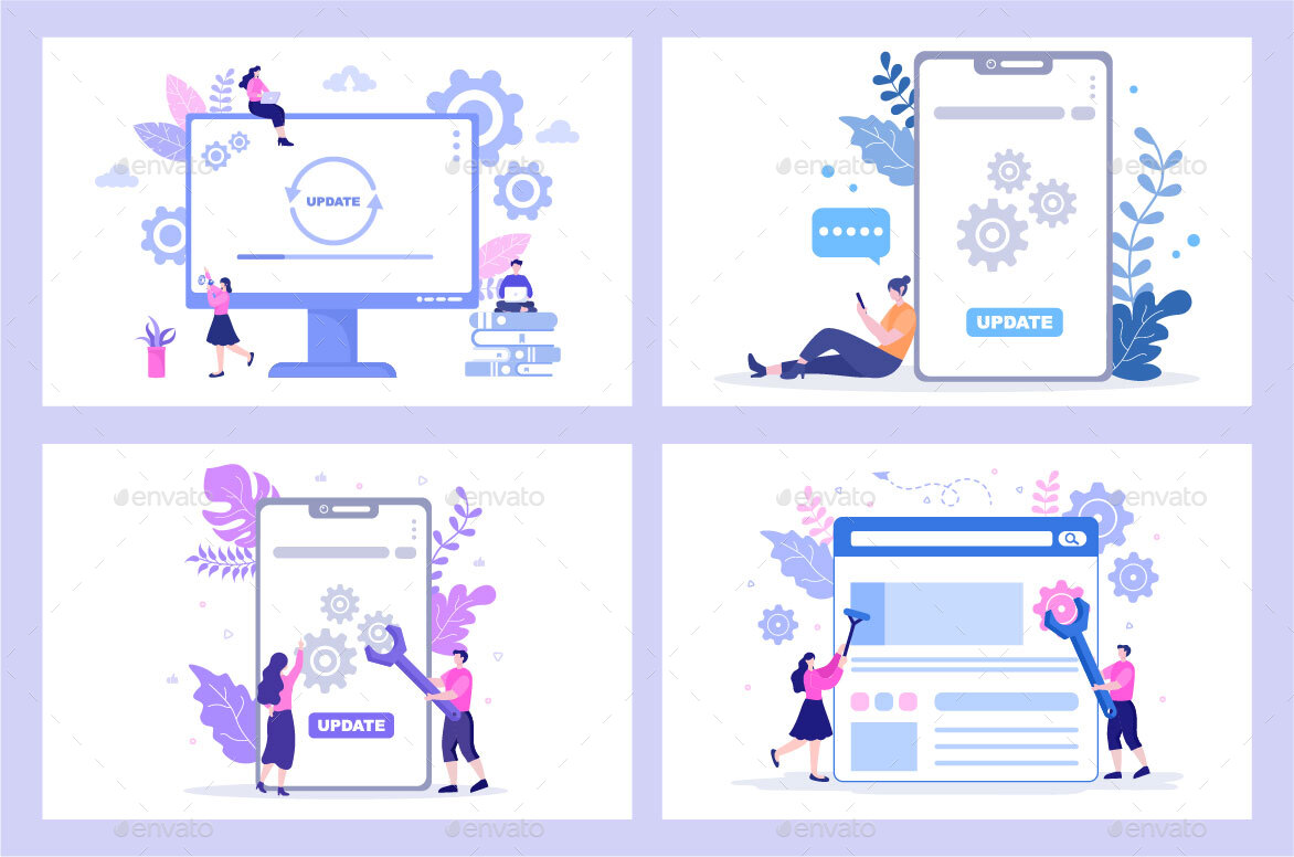 15 Setting Flat Design Illustration, Vectors | GraphicRiver