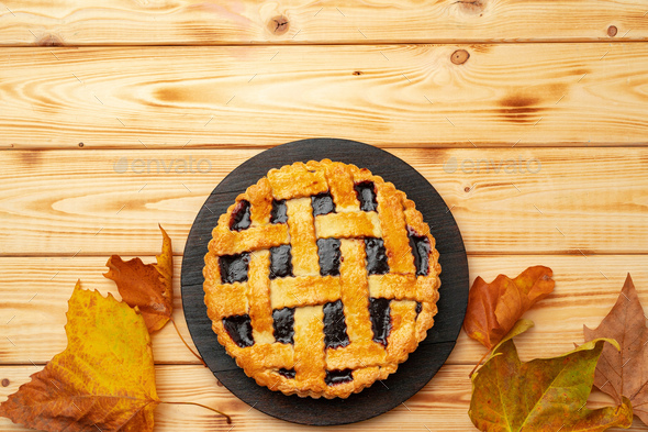 Top view of a traditional american thanksgiving pie top view Stock ...