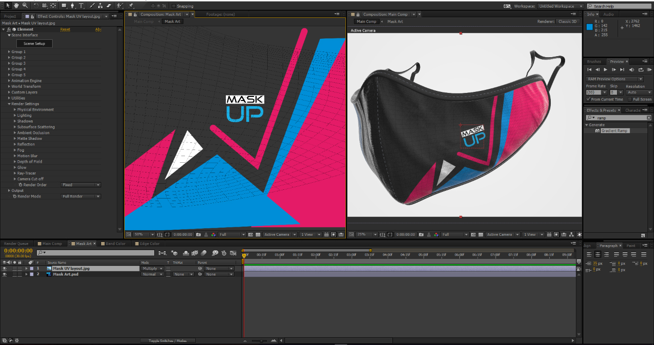 Realistic Face Mask 3D Model for Element 3D & Cinema 4D by Abdelrahman ...