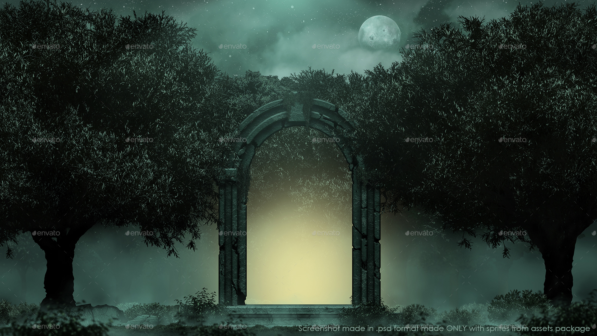 2D Dark Environment Pack, Game Assets | GraphicRiver