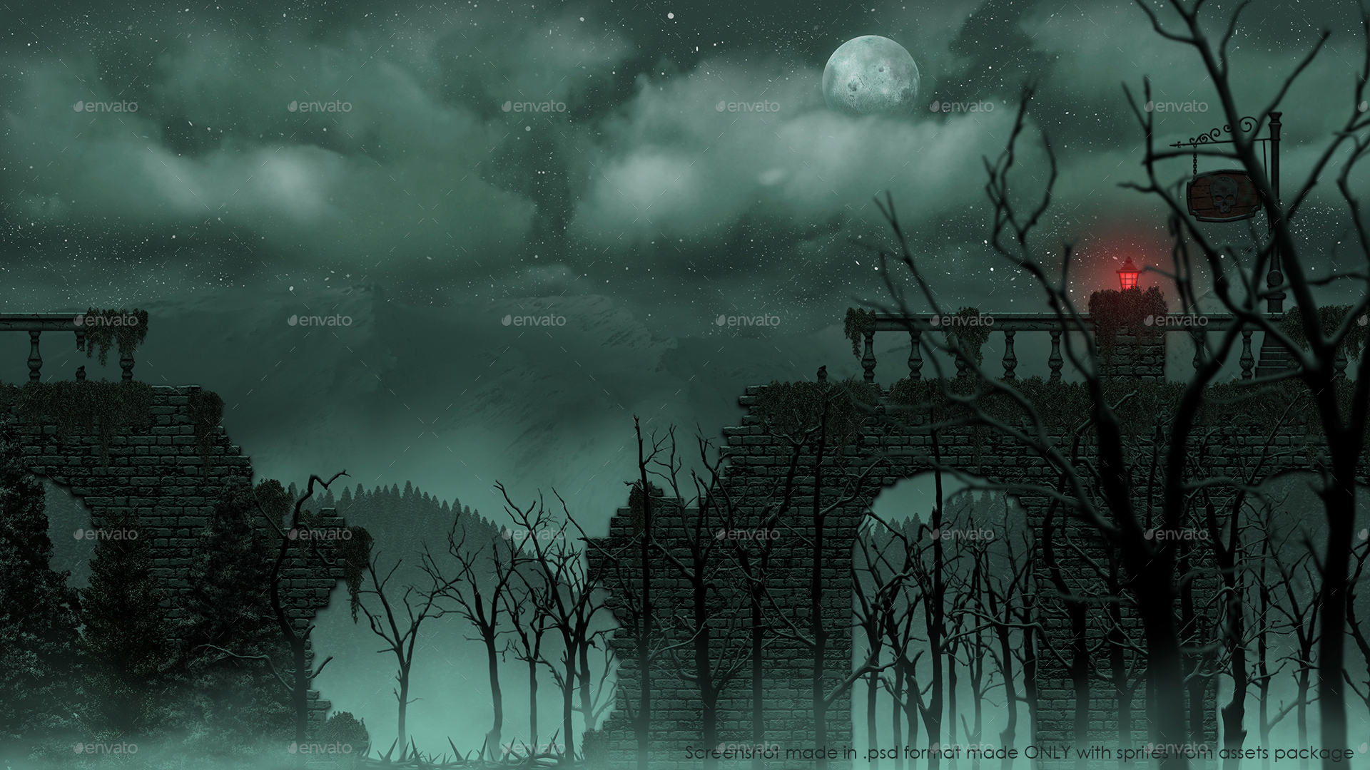 2D Dark Environment Pack, Game Assets | GraphicRiver