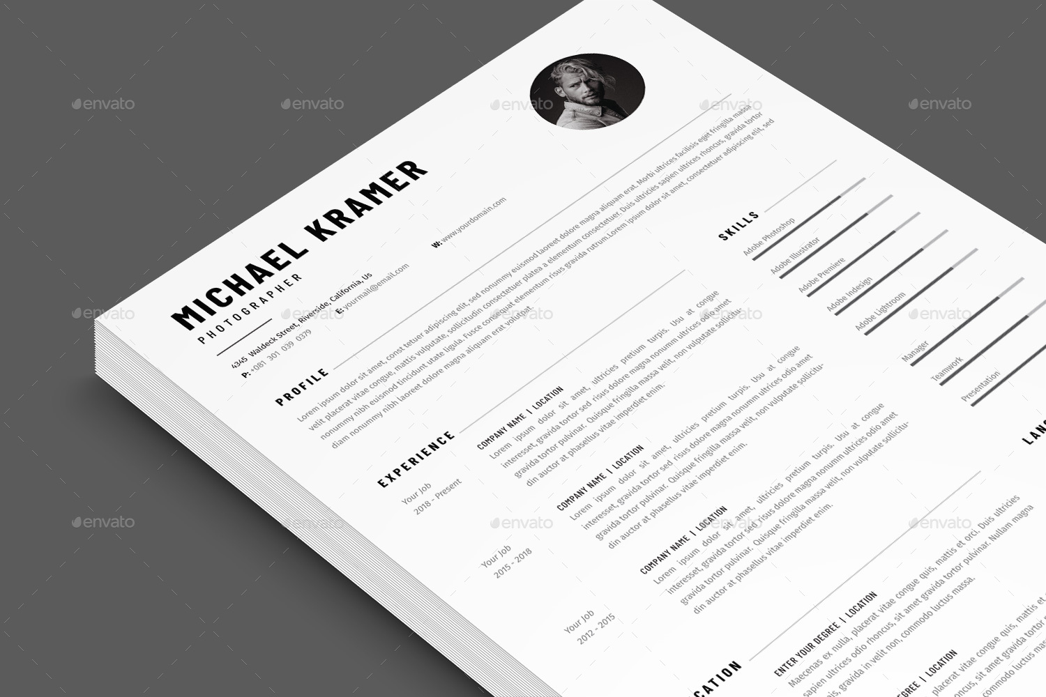CV Resume & Letter Cover Template, Print Templates | GraphicRiver