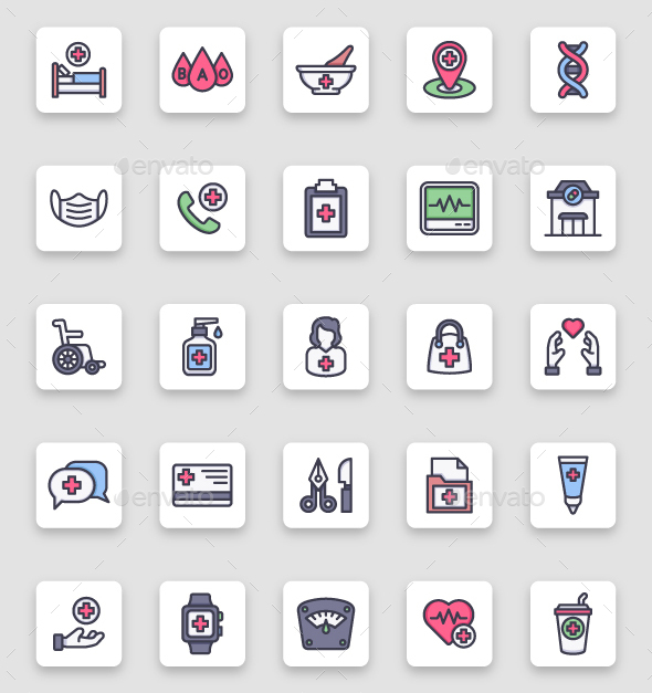 Medical Health - Filled Collection Icon Set, Icons | GraphicRiver