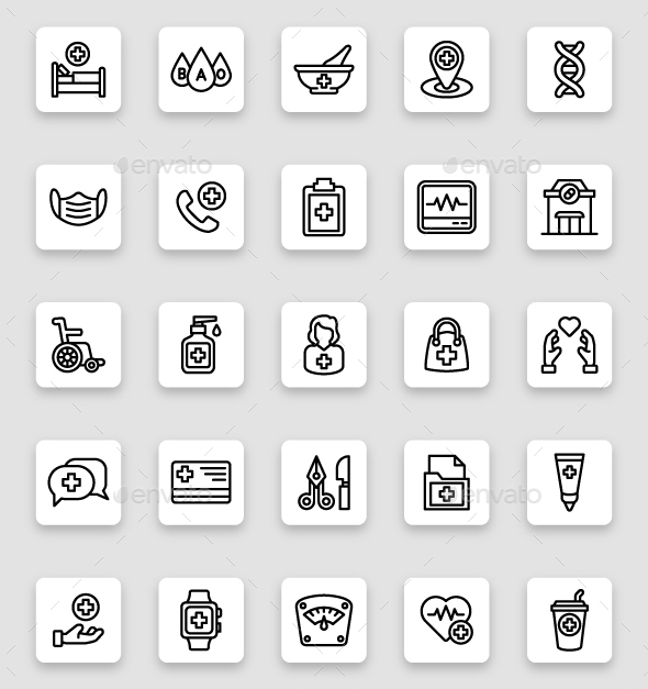 Medical Health - Outline Collection Icon Set, Icons | GraphicRiver