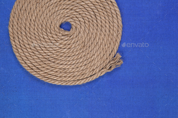 Ship rope on blue background, top view Stock Photo by xamtiw | PhotoDune