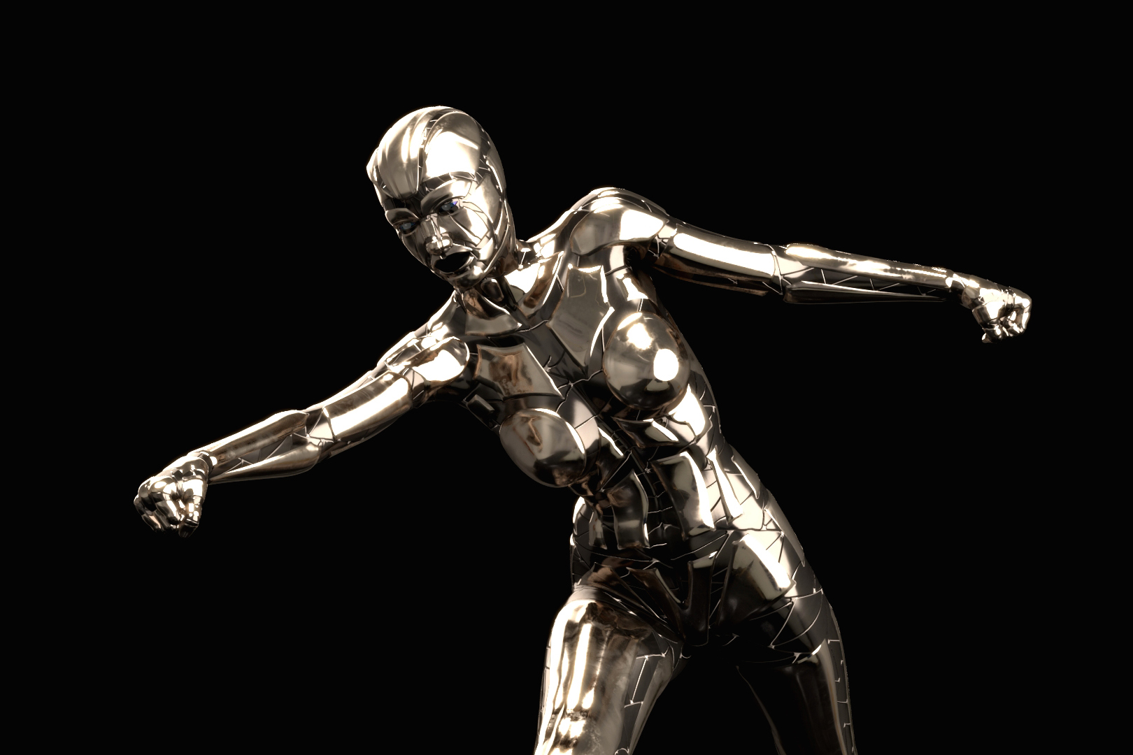 Silver Female Robot (Fully Rigged) by thesouzart | 3DOcean
