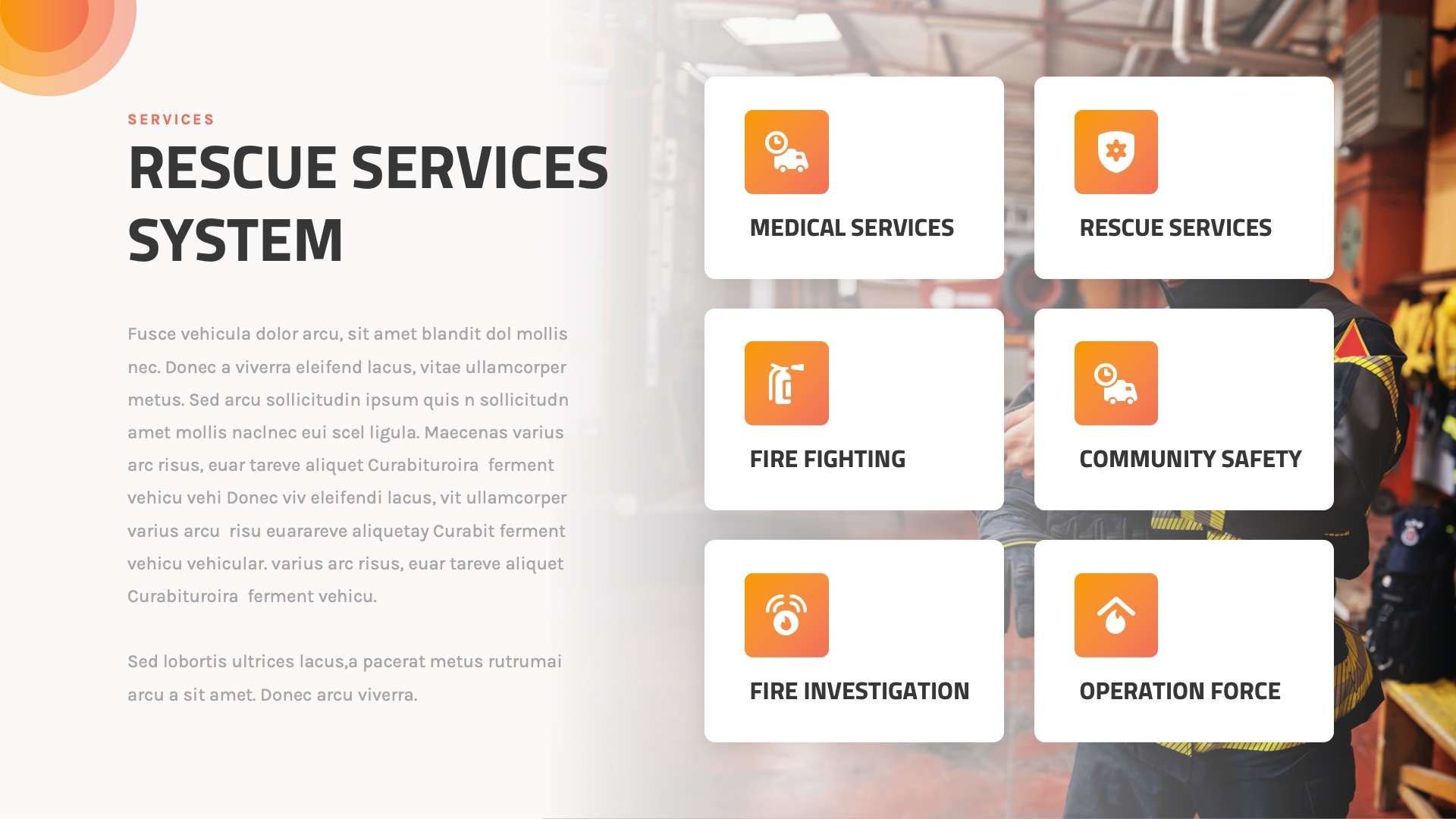 FIRELO - Fire Department Google Slides Template, Presentation Templates